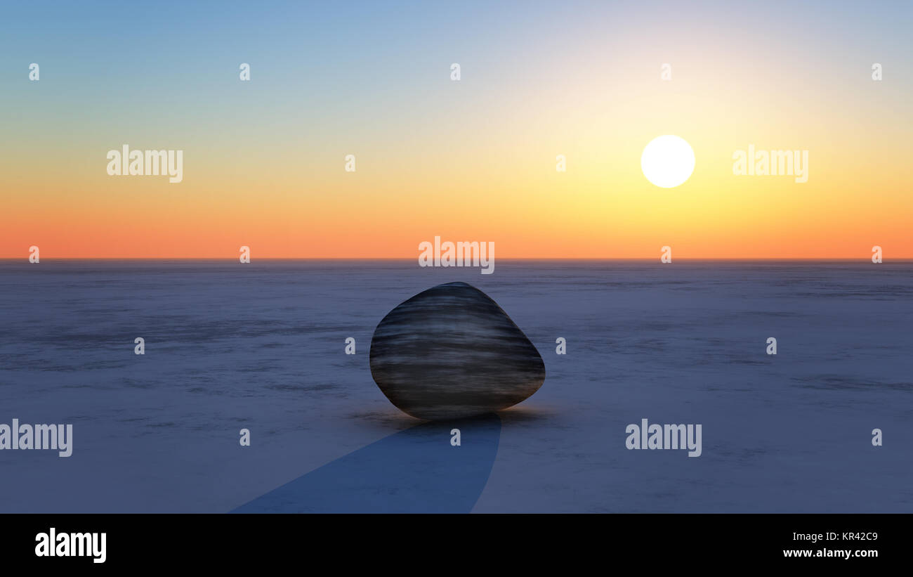 sunrise with stone Stock Photo - Alamy