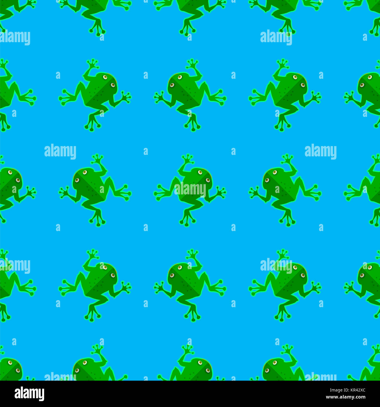Seamless Cartoon Frog Pattern Stock Photo - Alamy