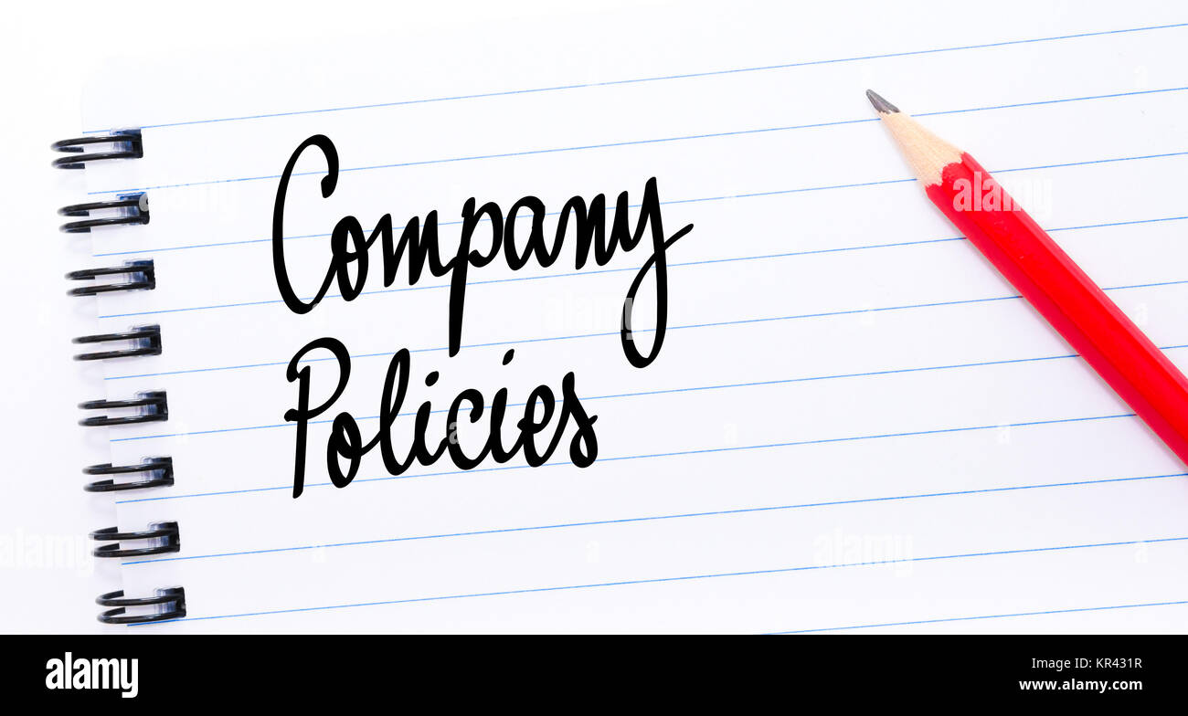 Company Policies written on notebook page Stock Photo - Alamy