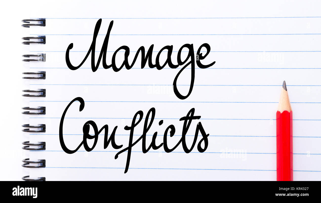 Manage Conflicts written on notebook page Stock Photo - Alamy