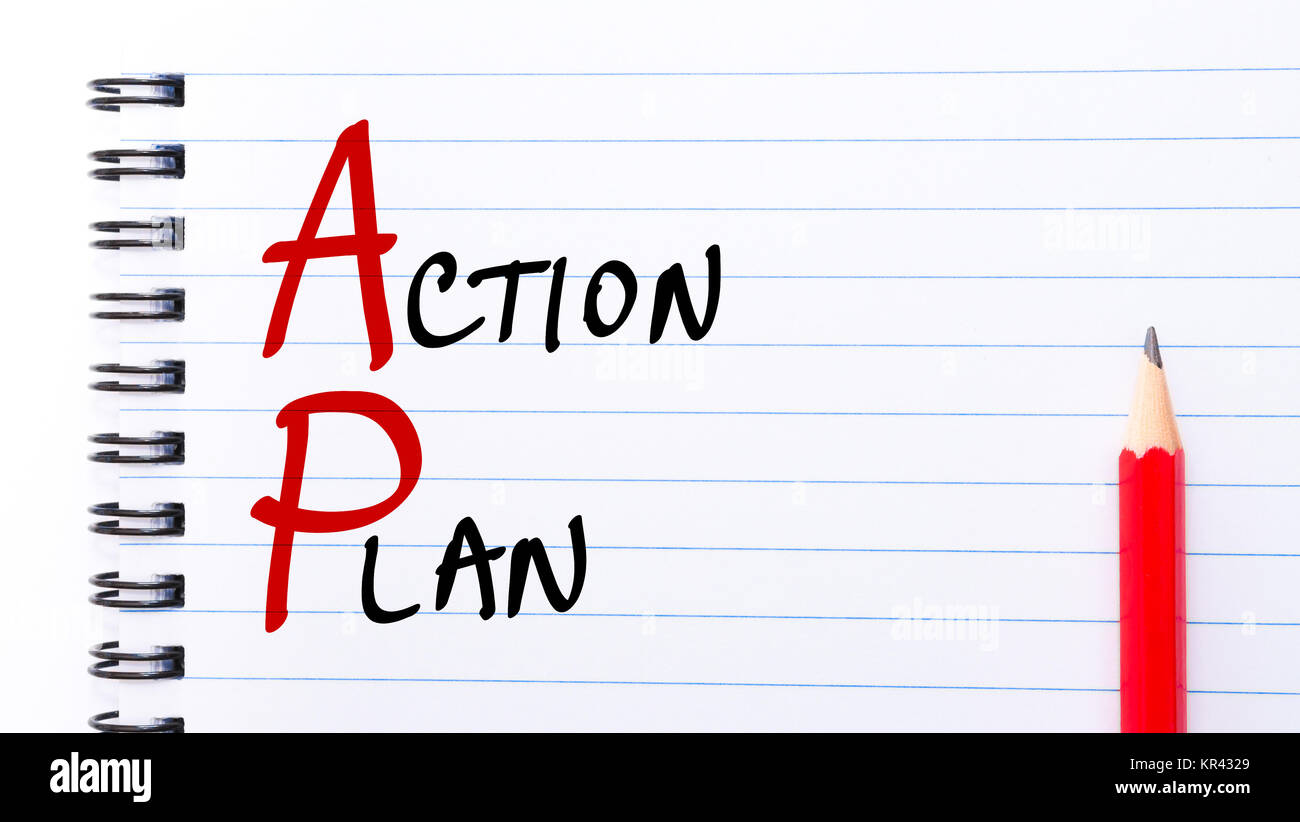 AP Action Plan written on notebook page Stock Photo - Alamy