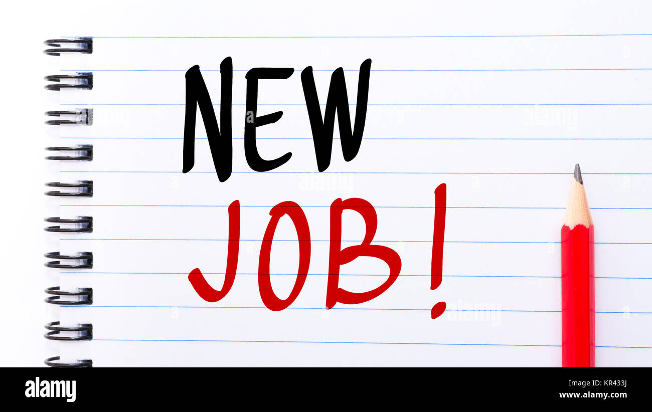 NEW JOB written on notebook page Stock Photo - Alamy