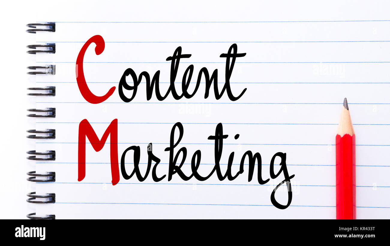Content Marketing written on notebook page Stock Photo - Alamy