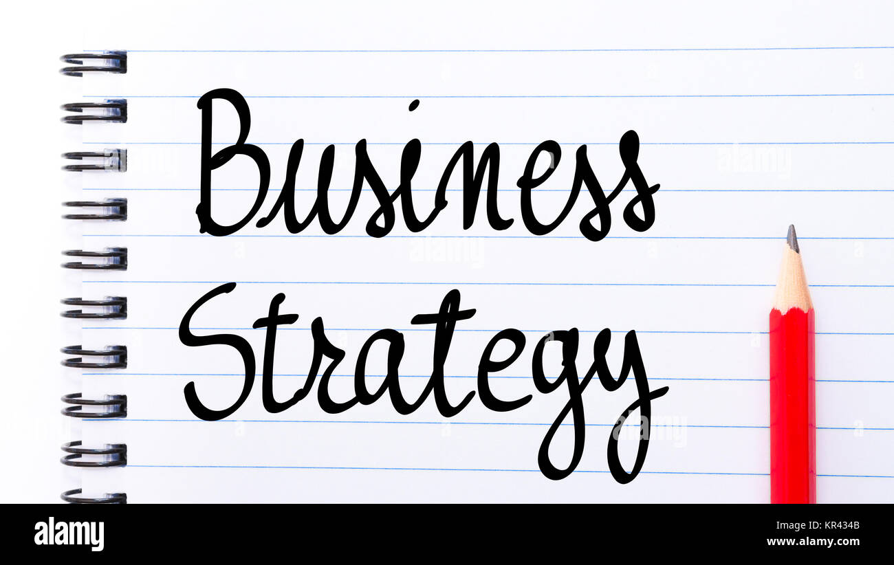 Business Strategy written on notebook page Stock Photo - Alamy