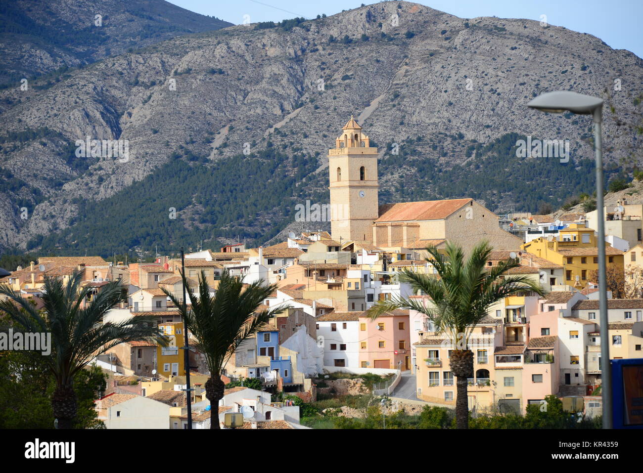 stadtansichten / house facades of polop de la marina - spain Stock ...