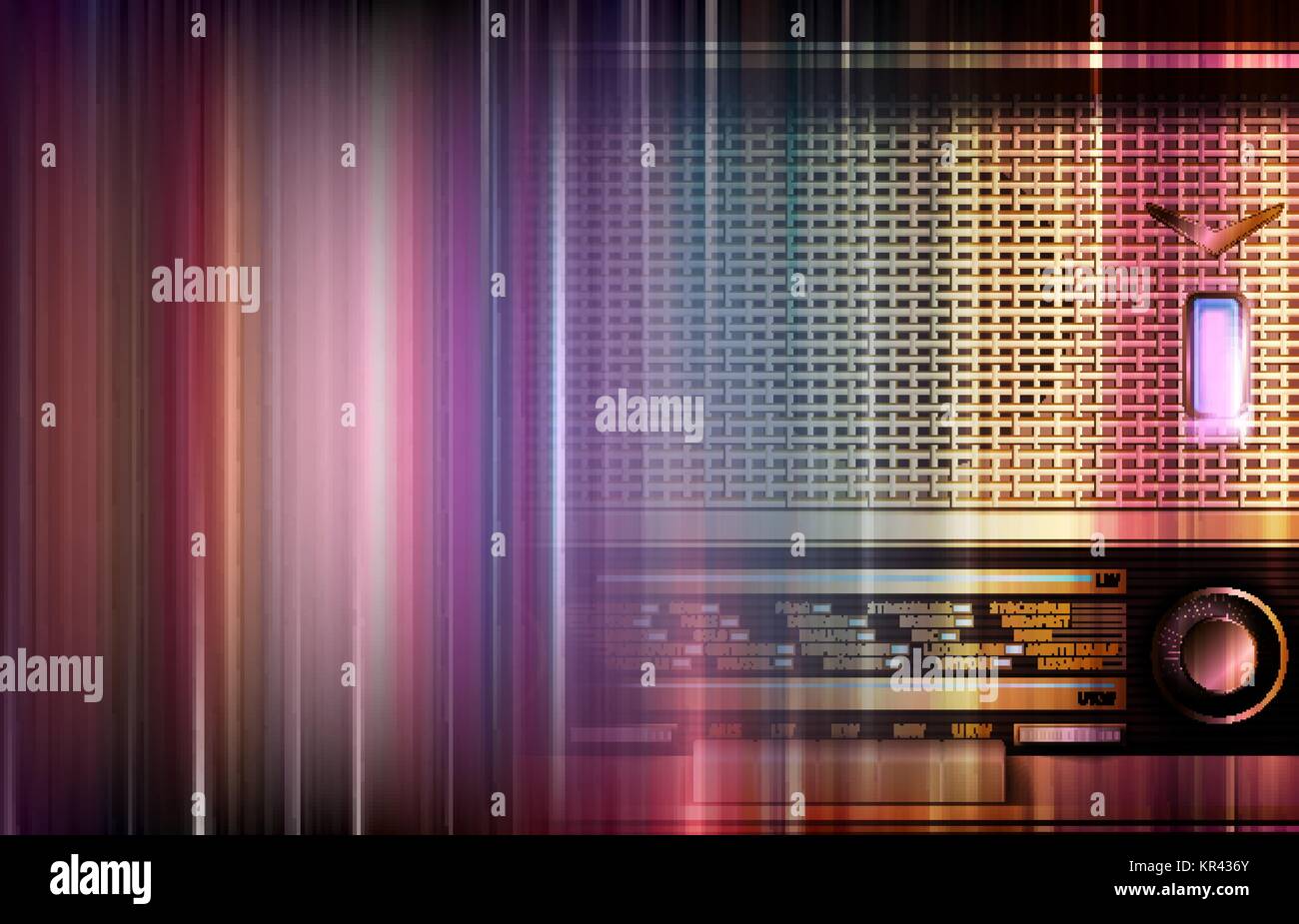 abstract blue music background with retro radio Stock Vector Image ...