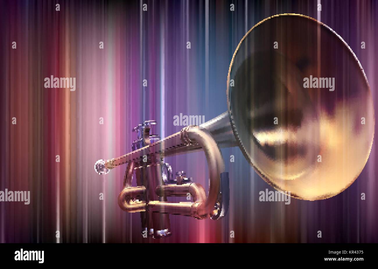 abstract blue music background with trumpet Stock Vector Image & Art ...