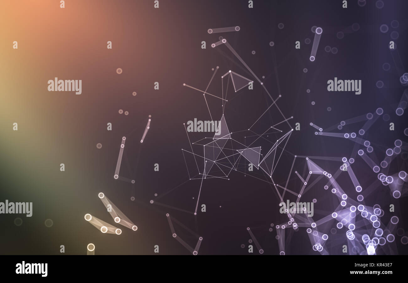 Abstract polygonal space low poly dark background, 3d rendering Stock ...