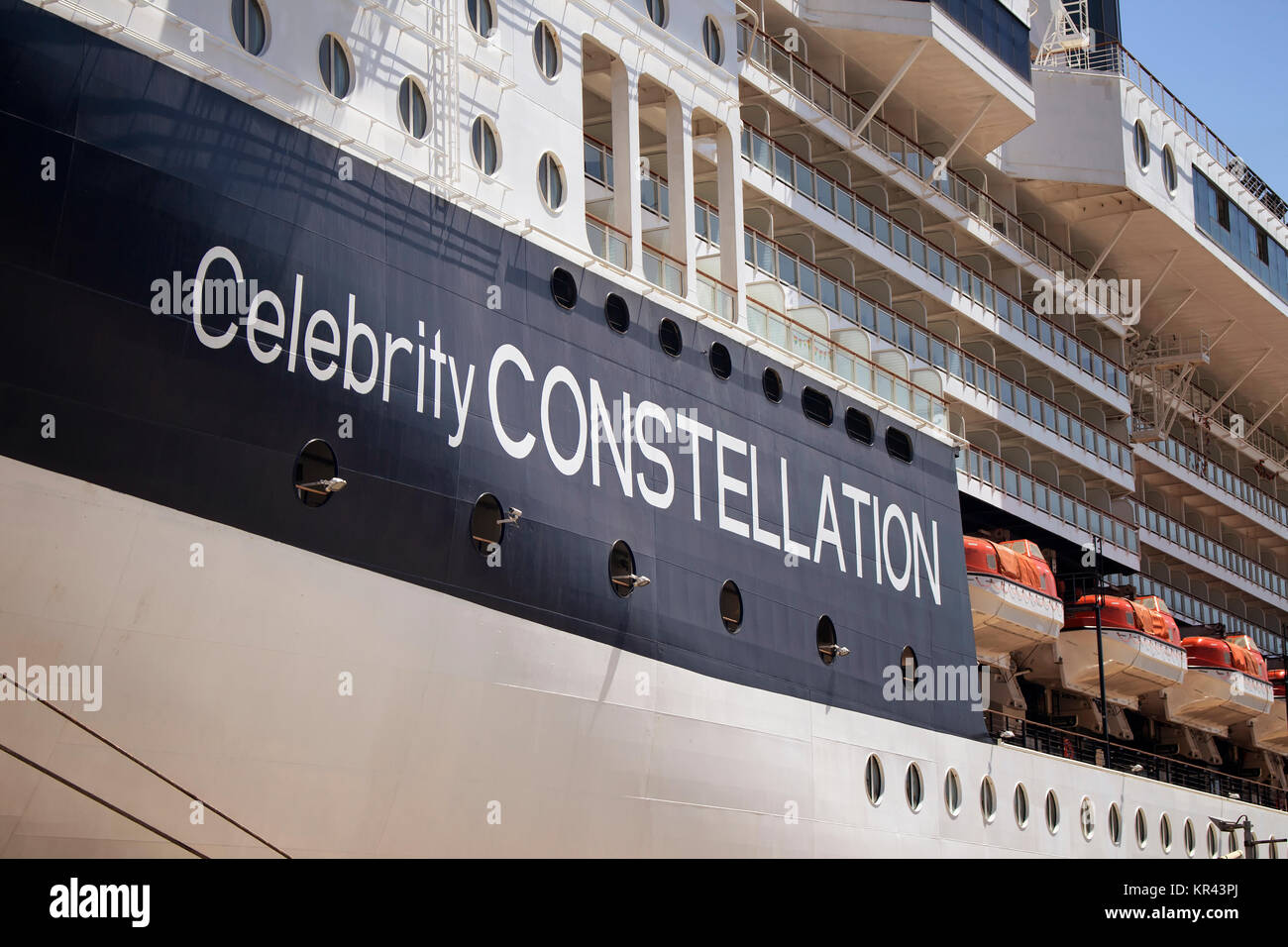 Close up view of big, luxury cruising ship Stock Photo - Alamy