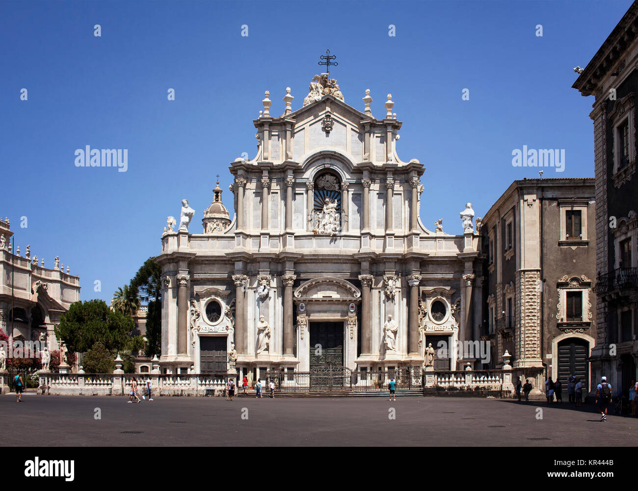 View of Cathedral of Sant Agata and Piazza Del Duomo in Catania / Italy ...