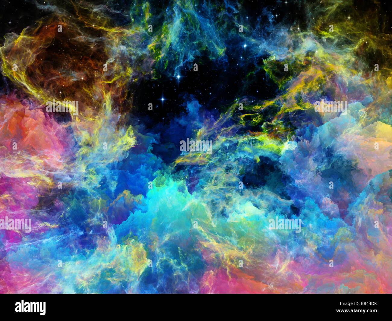 Visualization of Space Nebula Stock Photo - Alamy