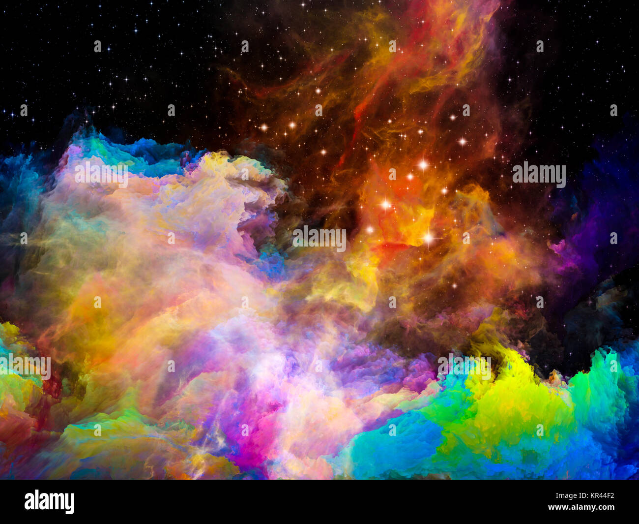 Colorful Space Nebula Stock Photo - Alamy