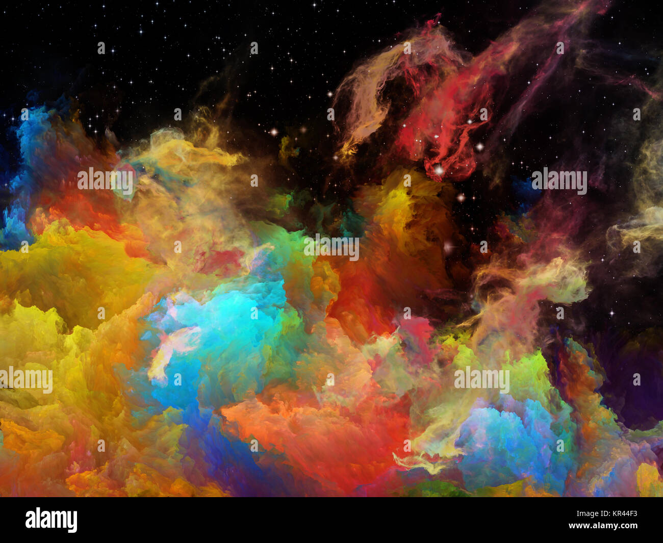 Colorful Space Nebula Stock Photo - Alamy