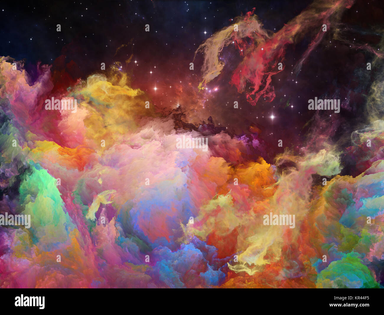 Colorful Space Nebula Stock Photo - Alamy