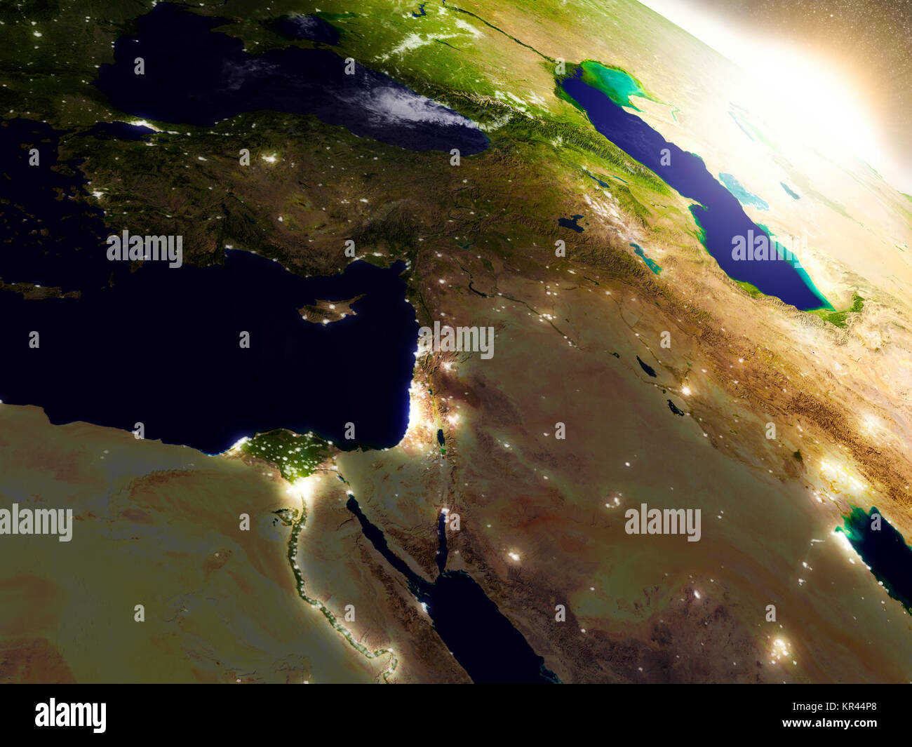 Satellite map middle east earth hi-res stock photography and images - Alamy