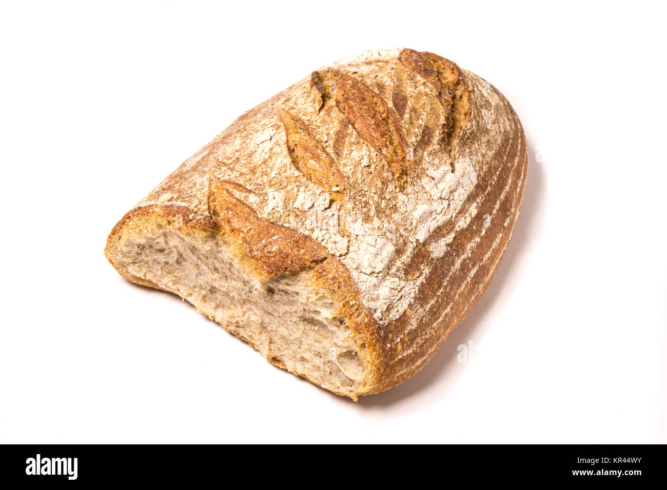 Loaf of fresh baked Organic whole wheat bread, isolated on white Stock ...