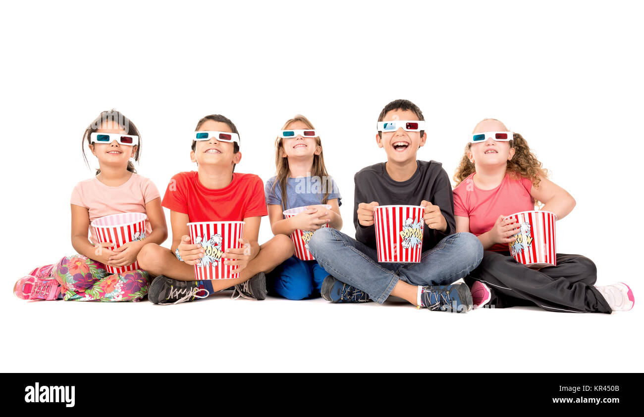 Kids in the movies Stock Photo - Alamy