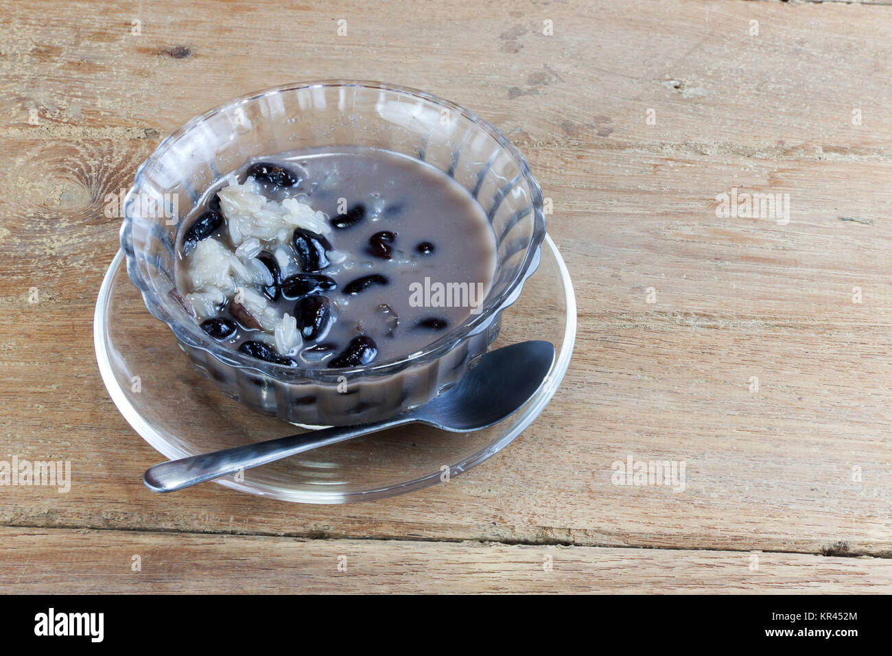 Black bean with sticky rice in coconut milk Stock Photo - Alamy