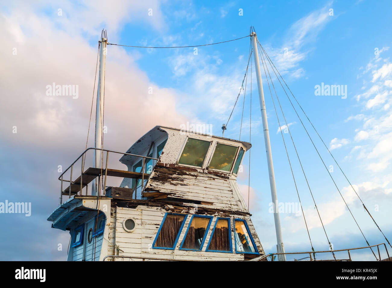 Superstructure of the old ship Stock Photo - Alamy