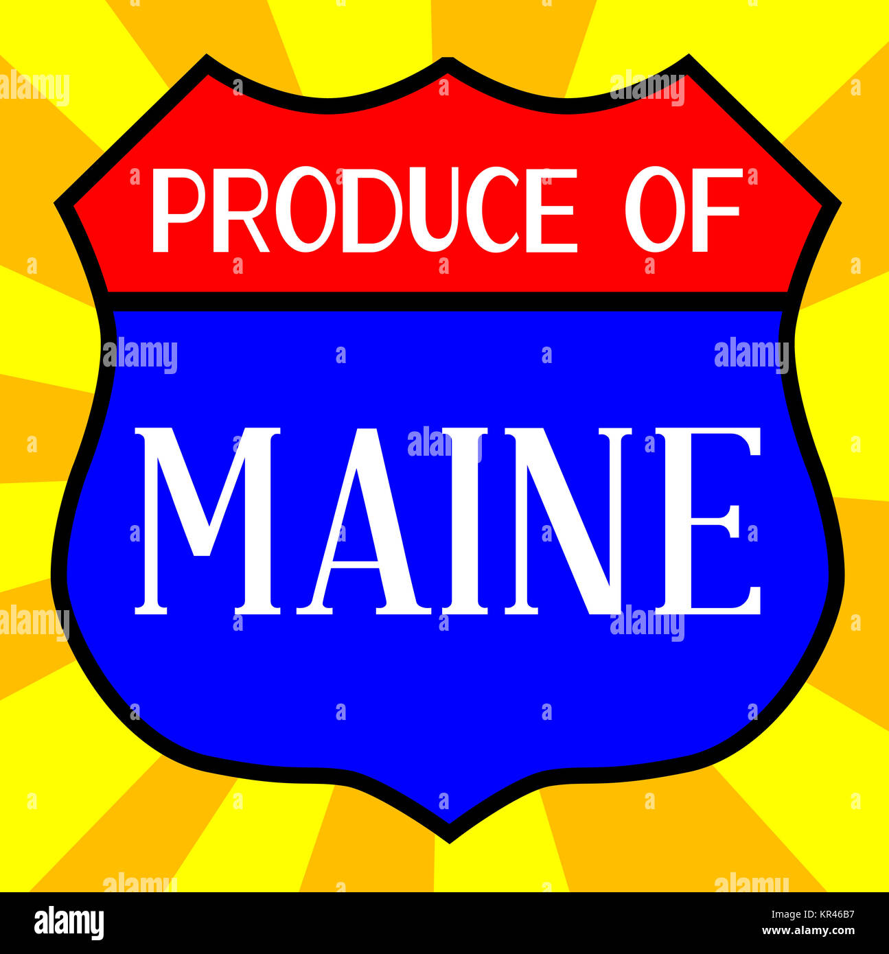 Produce Of Maine Shield Stock Photo - Alamy