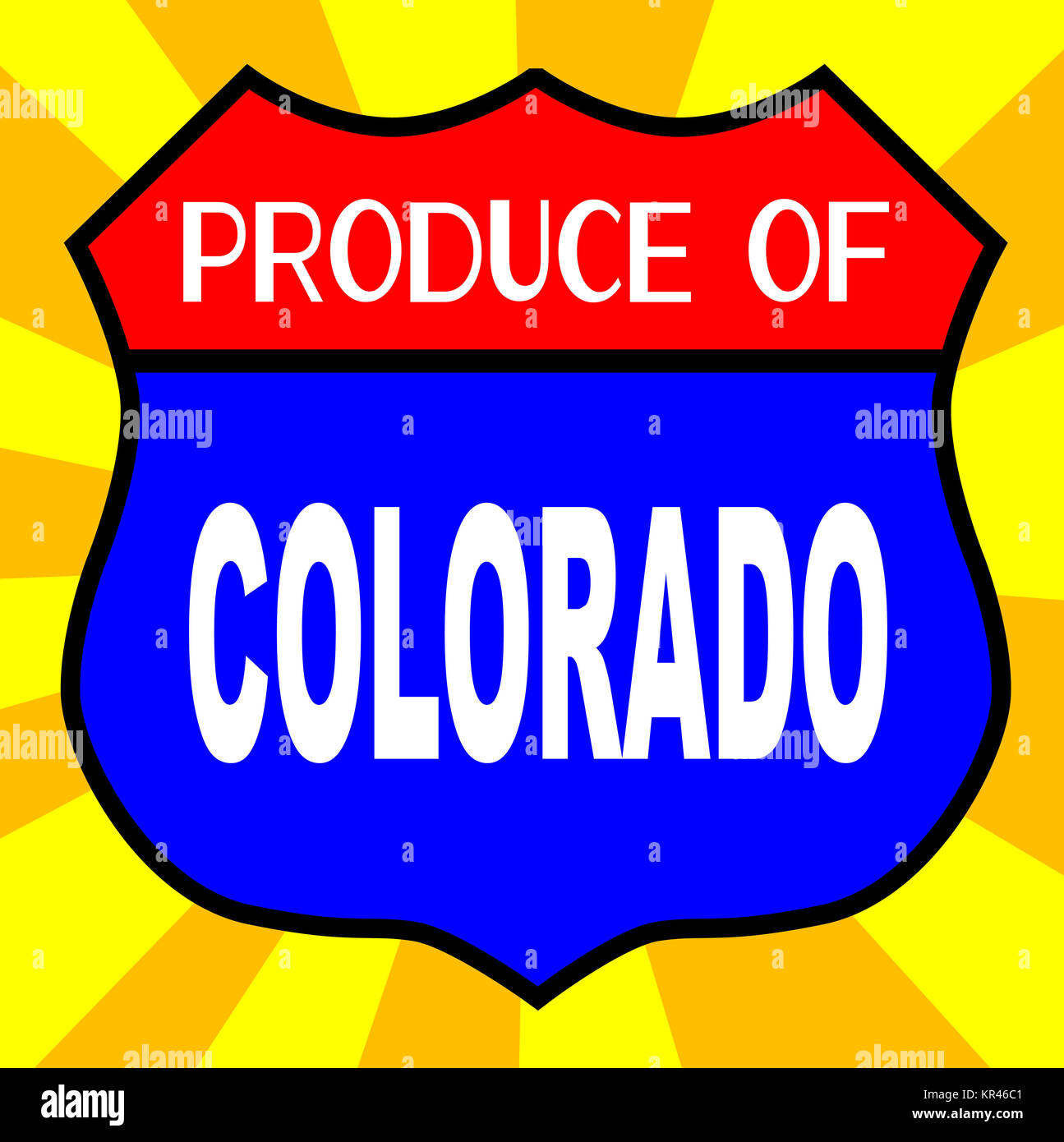 Produce Of Colorado Shield Stock Photo - Alamy