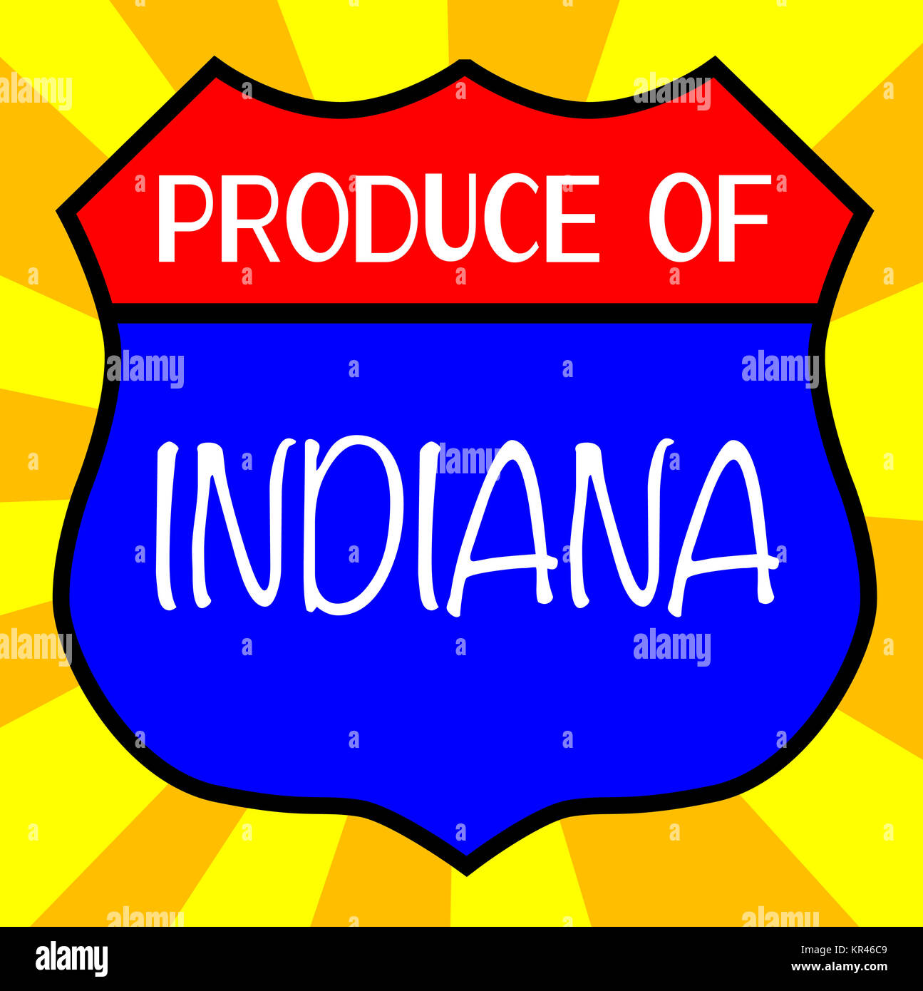 Produce Of Indiana Shield Stock Photo - Alamy