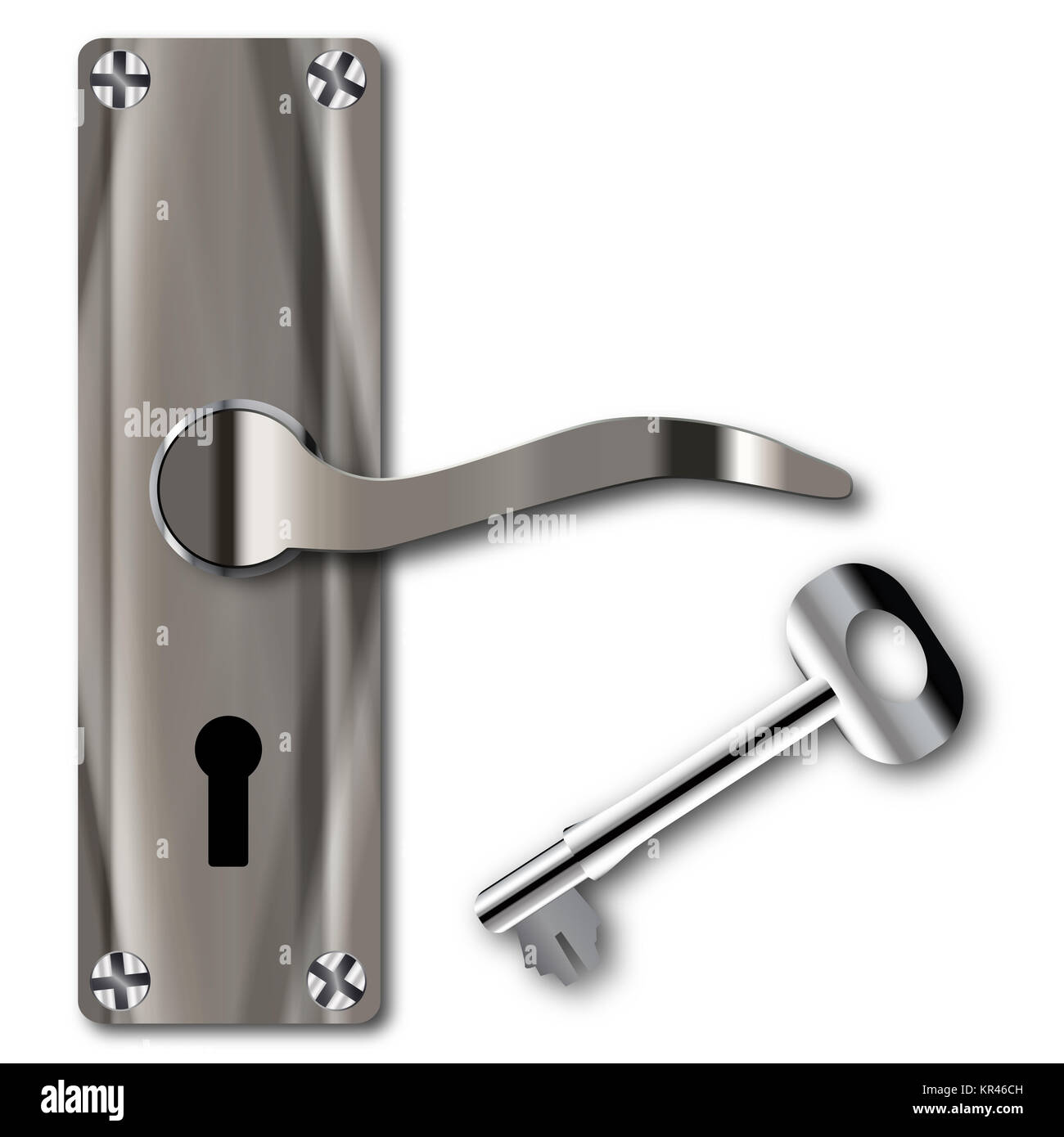 Door Handle And Key Stock Photo - Alamy