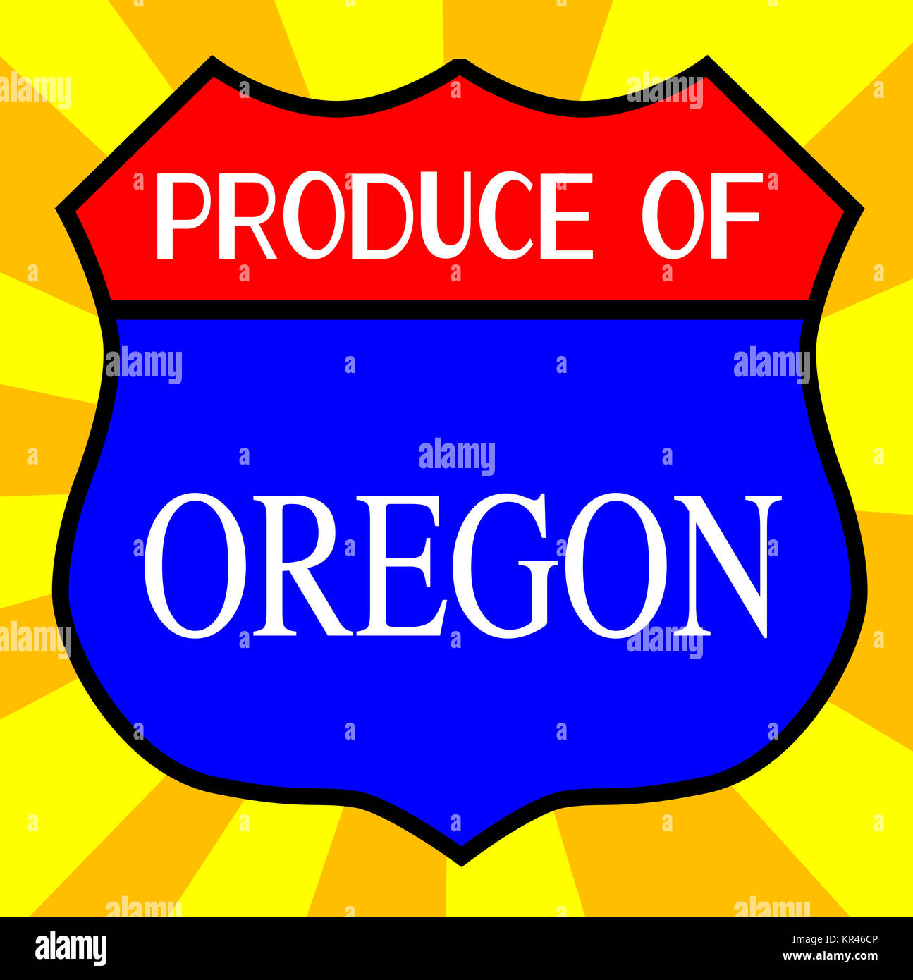 Produce Of Oregon Shield Stock Photo - Alamy
