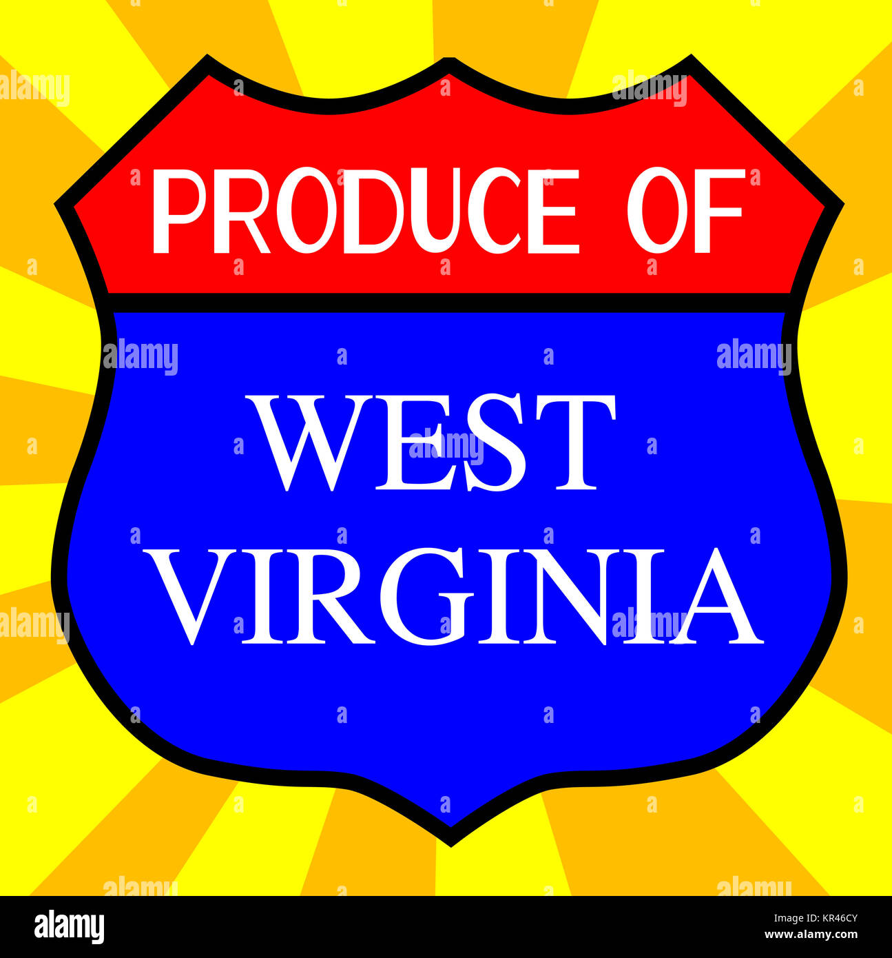 Produce Of West Virginia Shield Stock Photo - Alamy