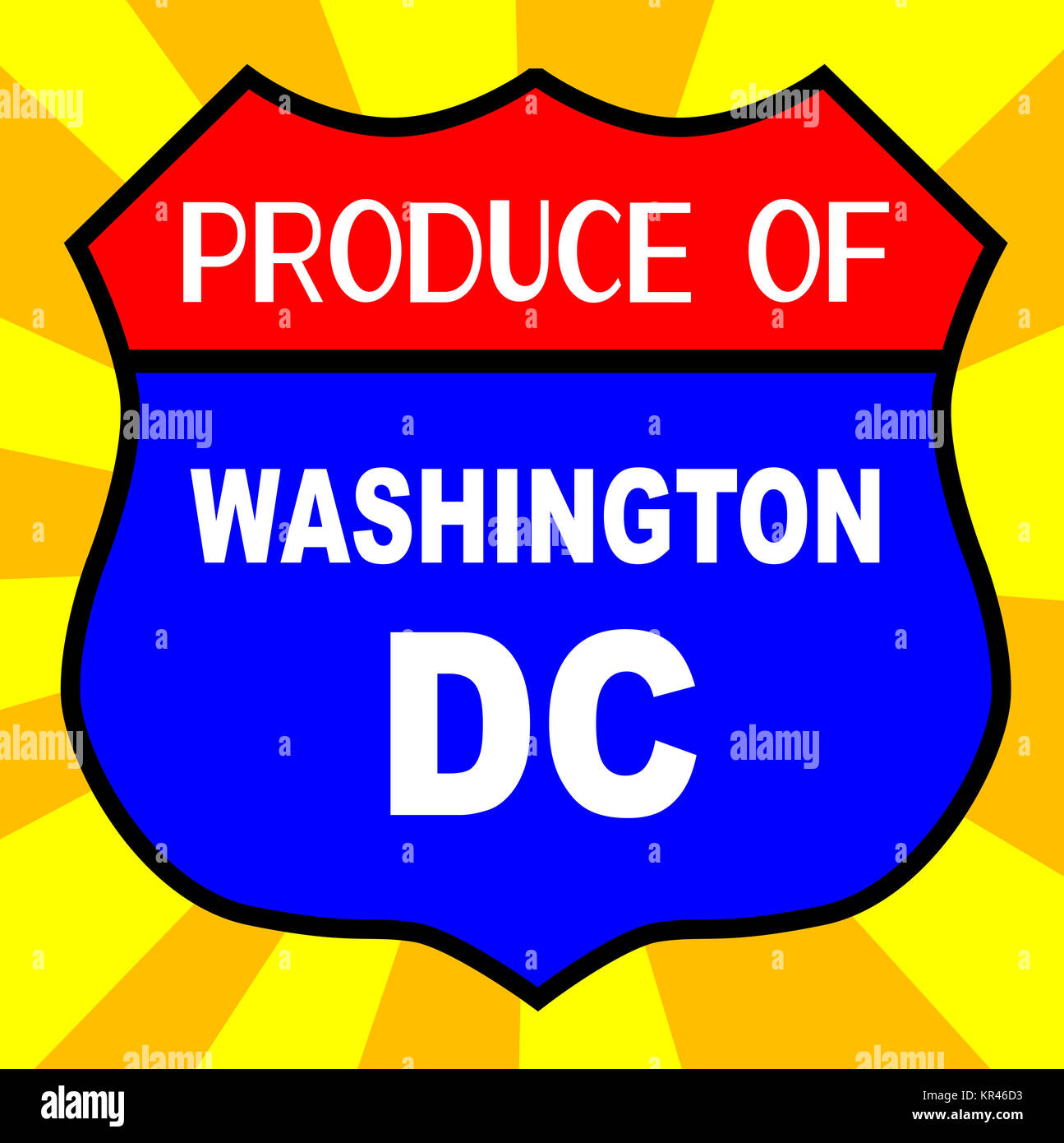 Produce Of Washington DC Shield Stock Photo - Alamy