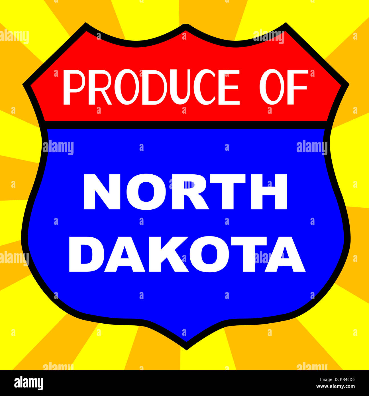 Produce Of North Dakota Shield Stock Photo - Alamy