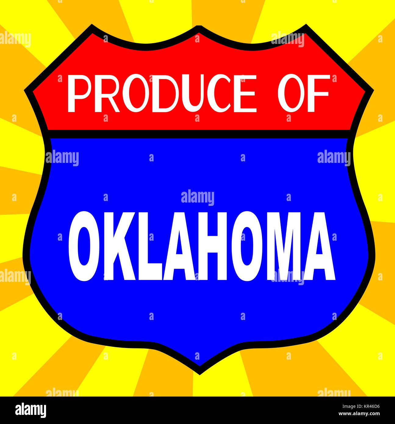 Produce Of Oklahoma Shield Stock Photo - Alamy