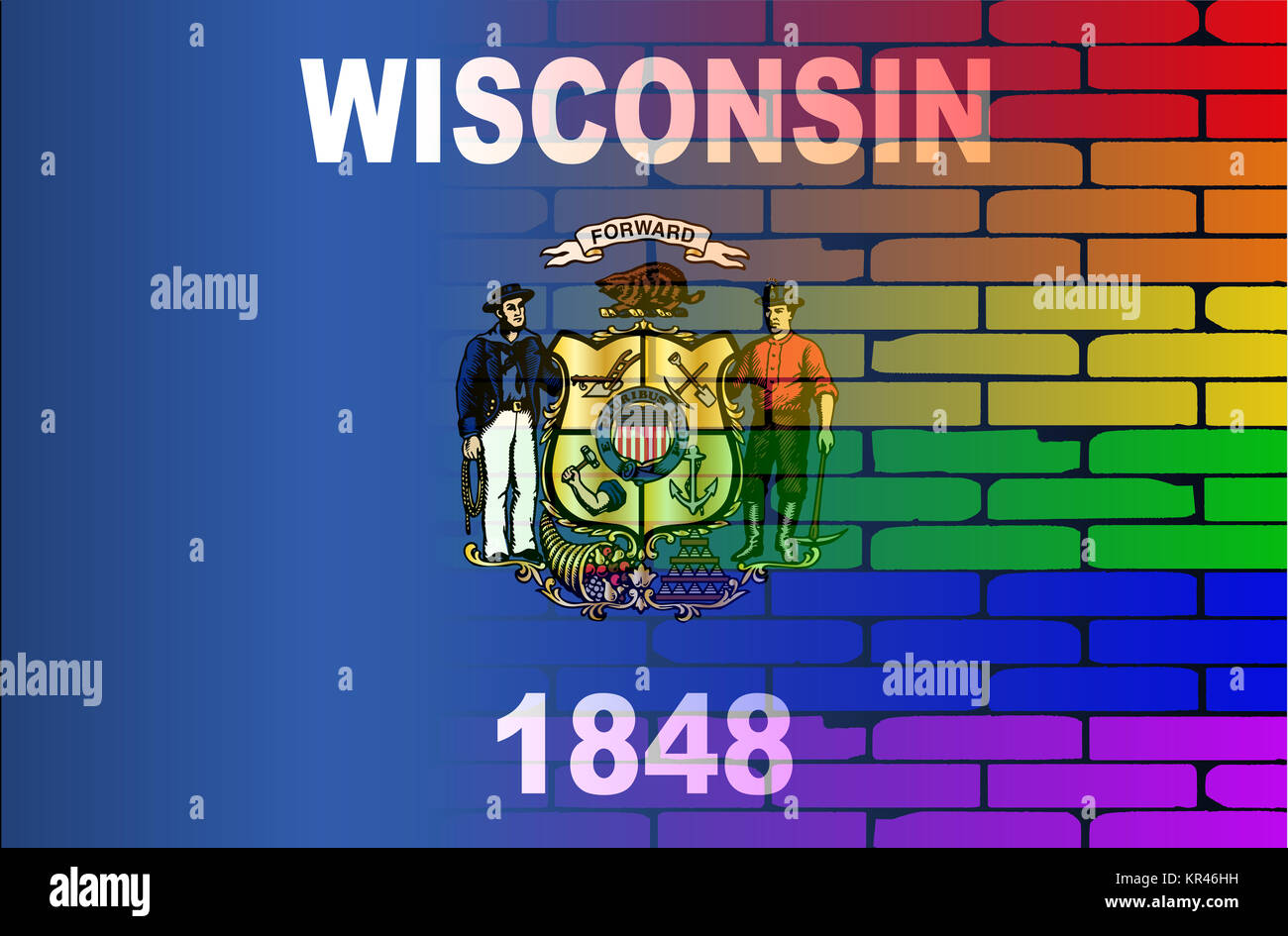 Rainbow Wall Wisconsin Stock Photo - Alamy