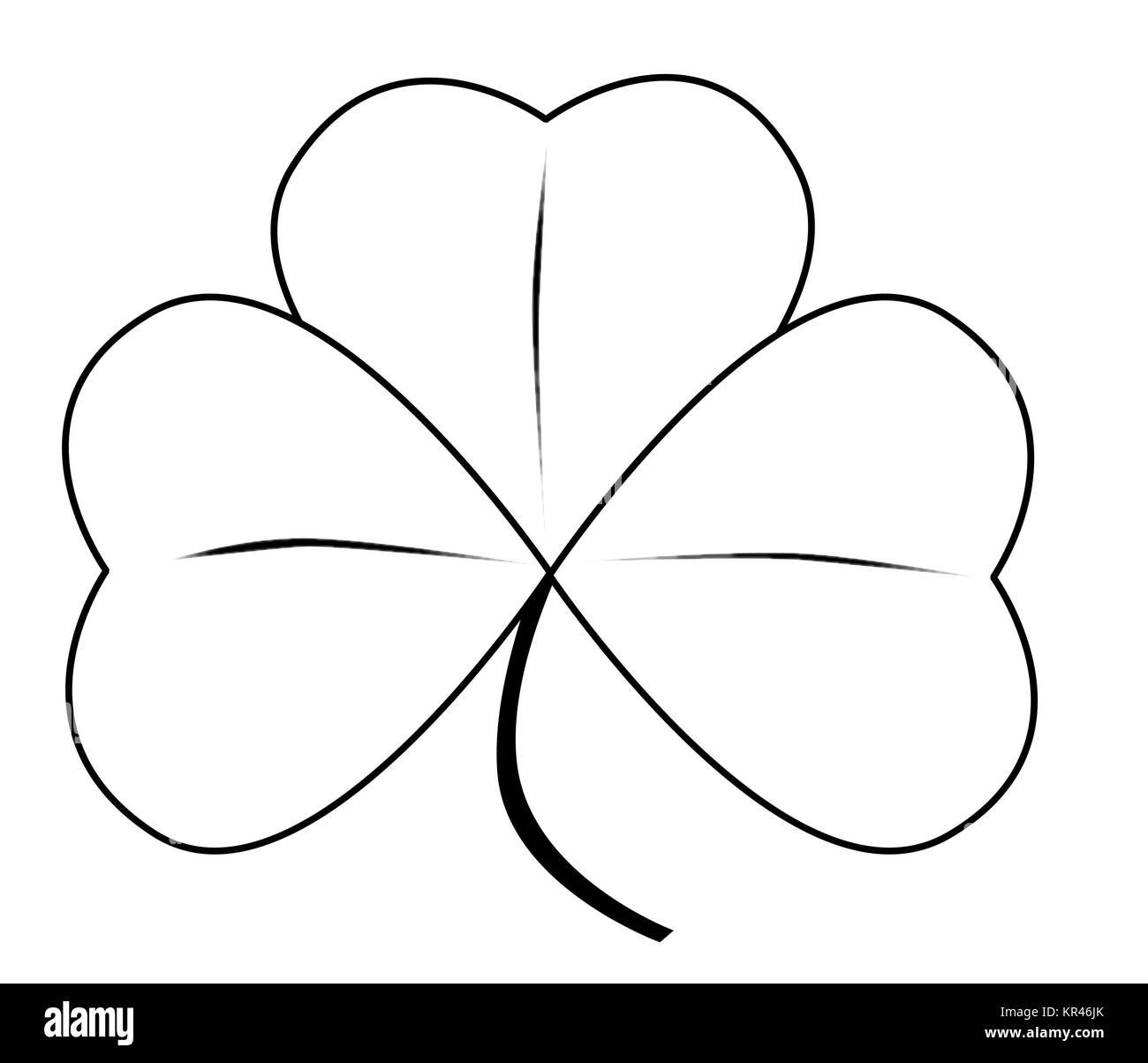 Single leaf shamrock Black and White Stock Photos & Images - Alamy