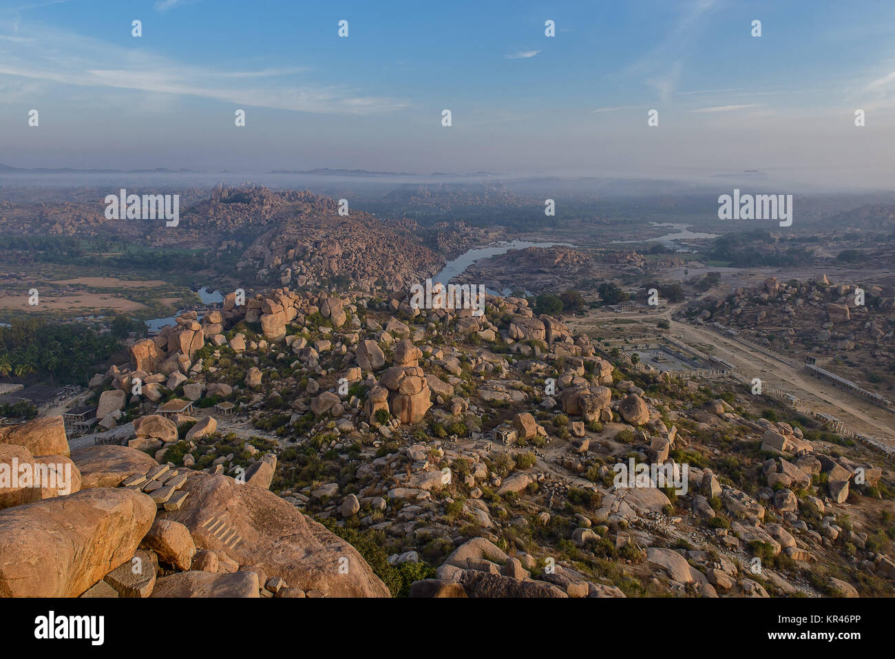 Morning view from the top of Hampi Stock Photo - Alamy