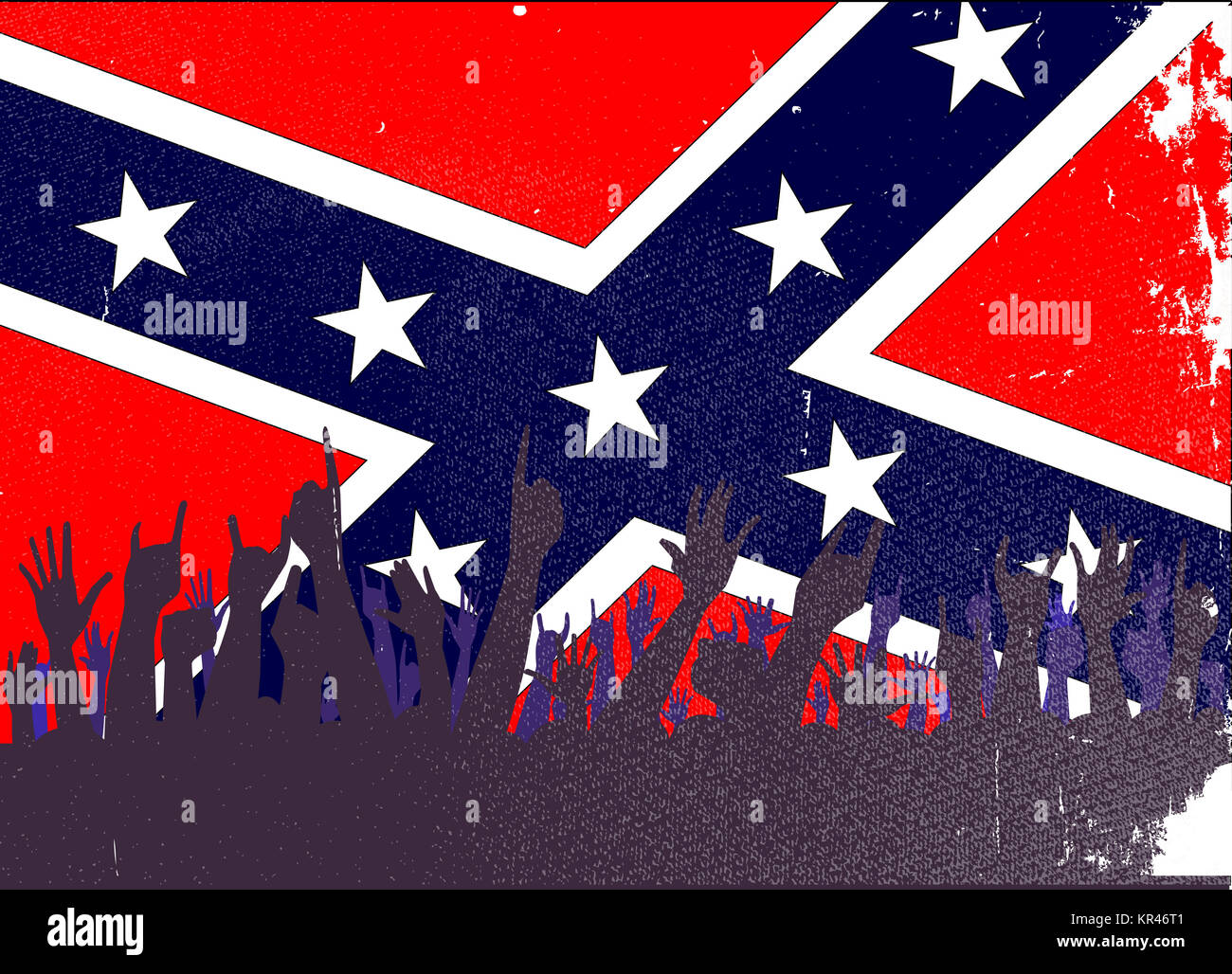 Confederate Civil War Flag Audience Stock Photo - Alamy