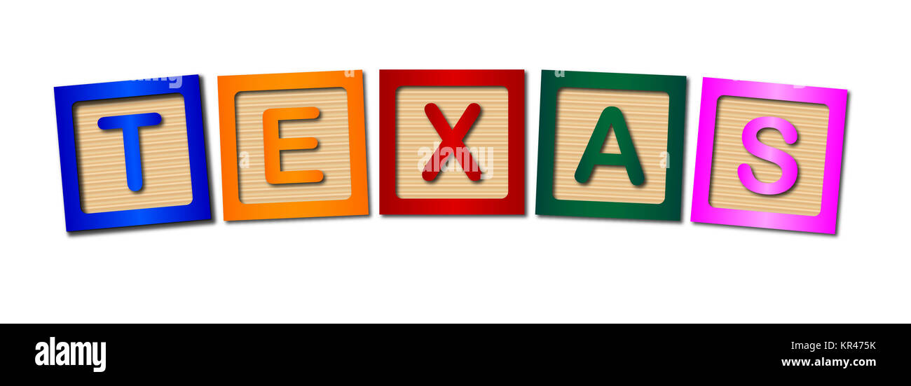 Texas Wooden Block Letters Stock Photo - Alamy