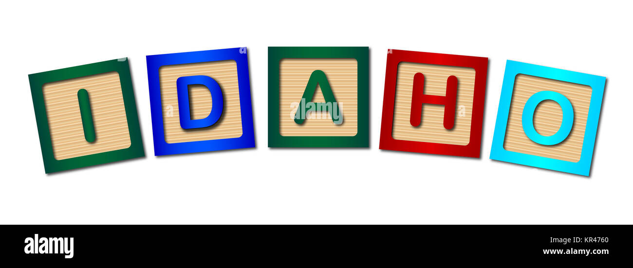 Idaho Wooden Block Letters Stock Photo - Alamy
