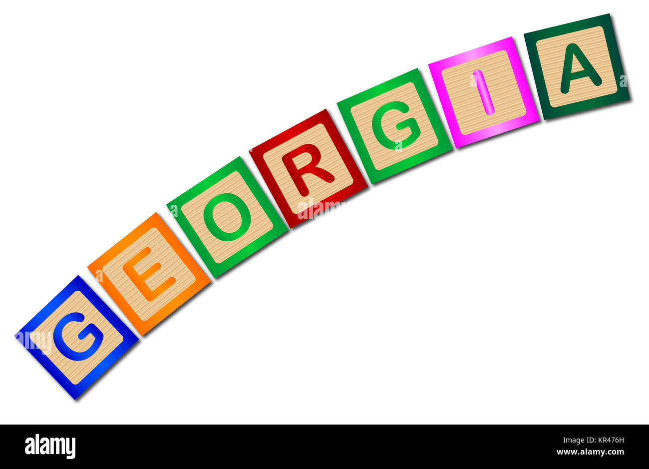 Georgia Wooden Block Letters Stock Photo - Alamy