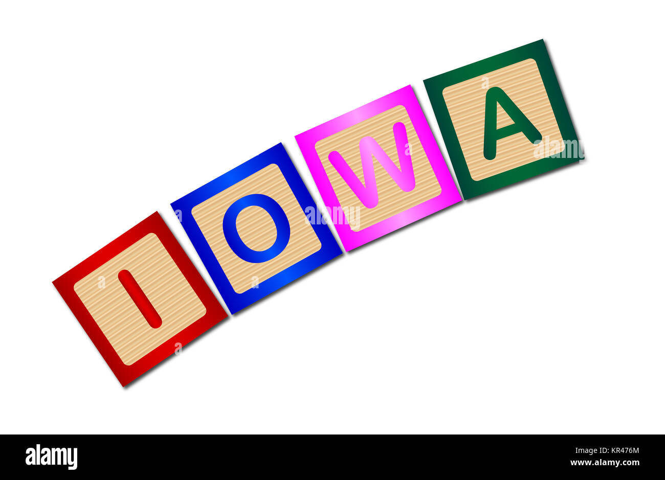 Iowa Wooden Block Letters Stock Photo - Alamy