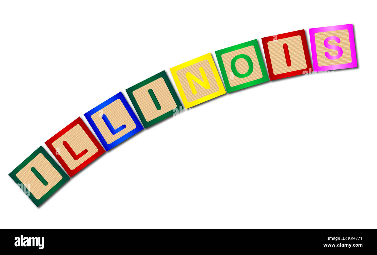 Illinois Wooden Block Letters Stock Photo - Alamy