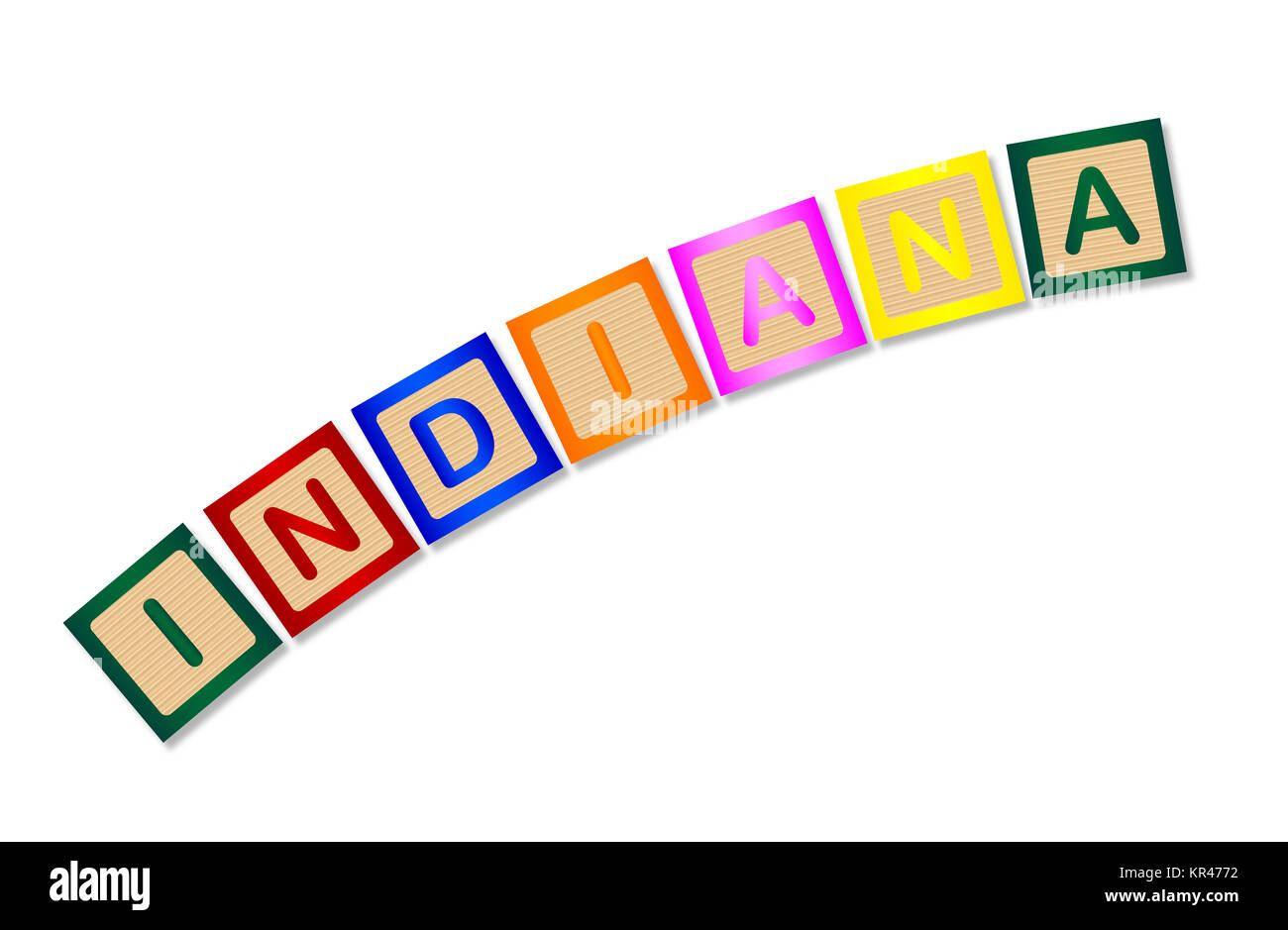 Indiana Wooden Block Letters Stock Photo - Alamy