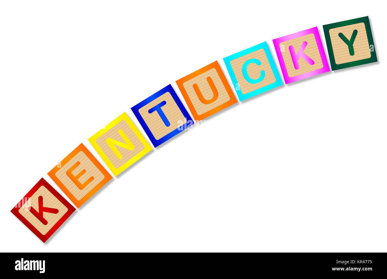 Kentucky Wooden Block Letters Stock Photo - Alamy