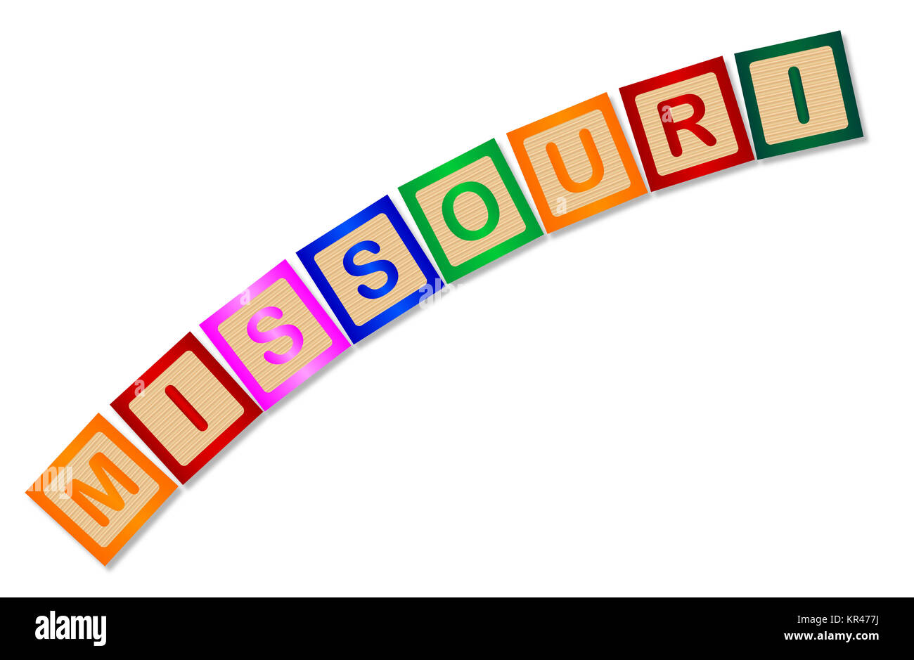 Missouri Wooden Block Letters Stock Photo - Alamy