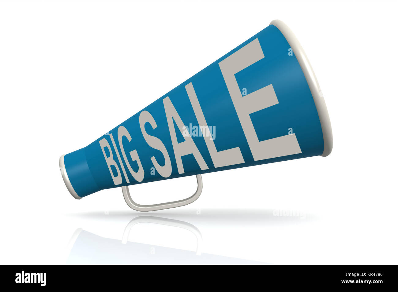 Blue megaphone with big sale word Stock Photo - Alamy