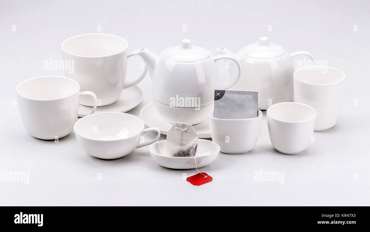 Modern porcelain tea set Stock Photo - Alamy