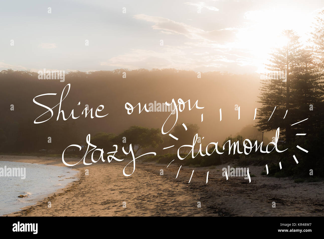 Shine On You Crazy Diamond message Stock Photo - Alamy