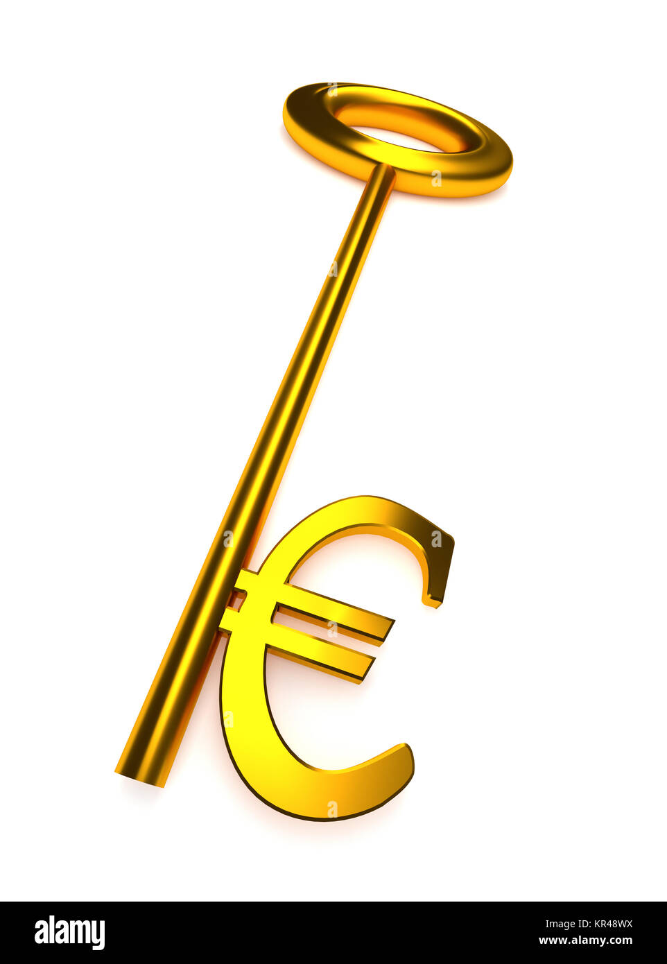 Golden key with Euro sign, 3d rendering Stock Photo - Alamy