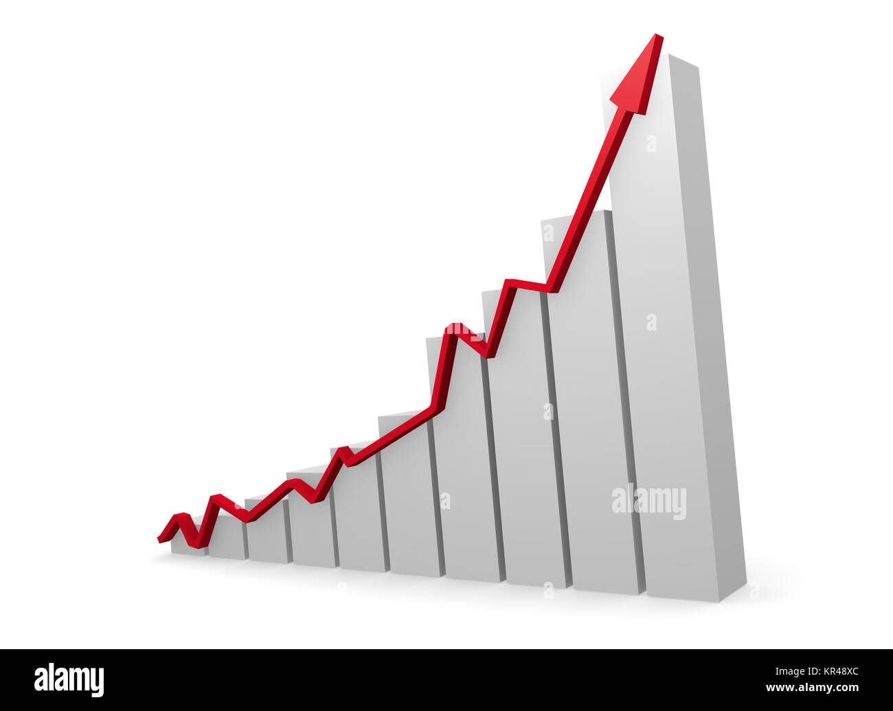 Business graph with a red upswing arrow Stock Photo - Alamy