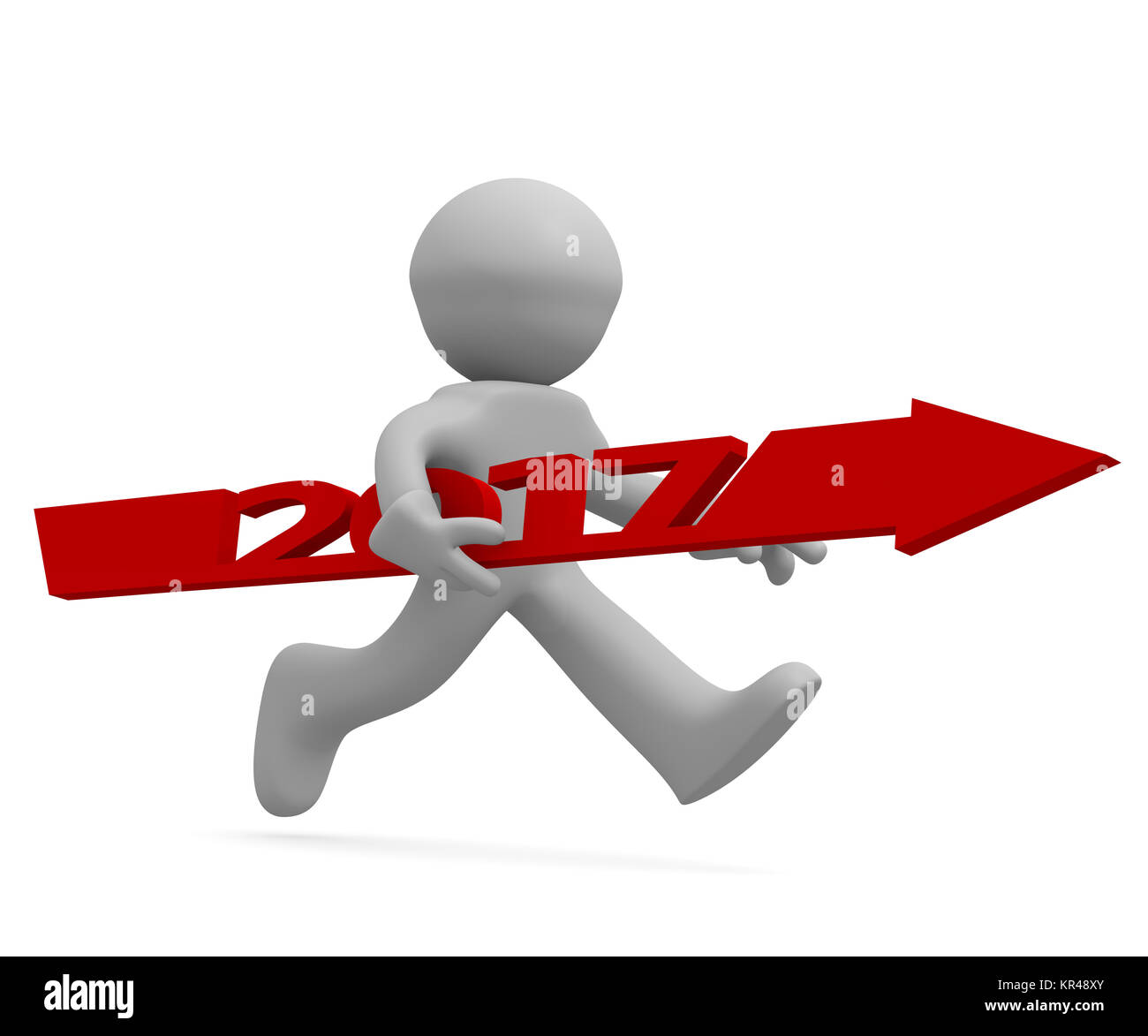 Running man with an arrow of 2017 Stock Photo - Alamy